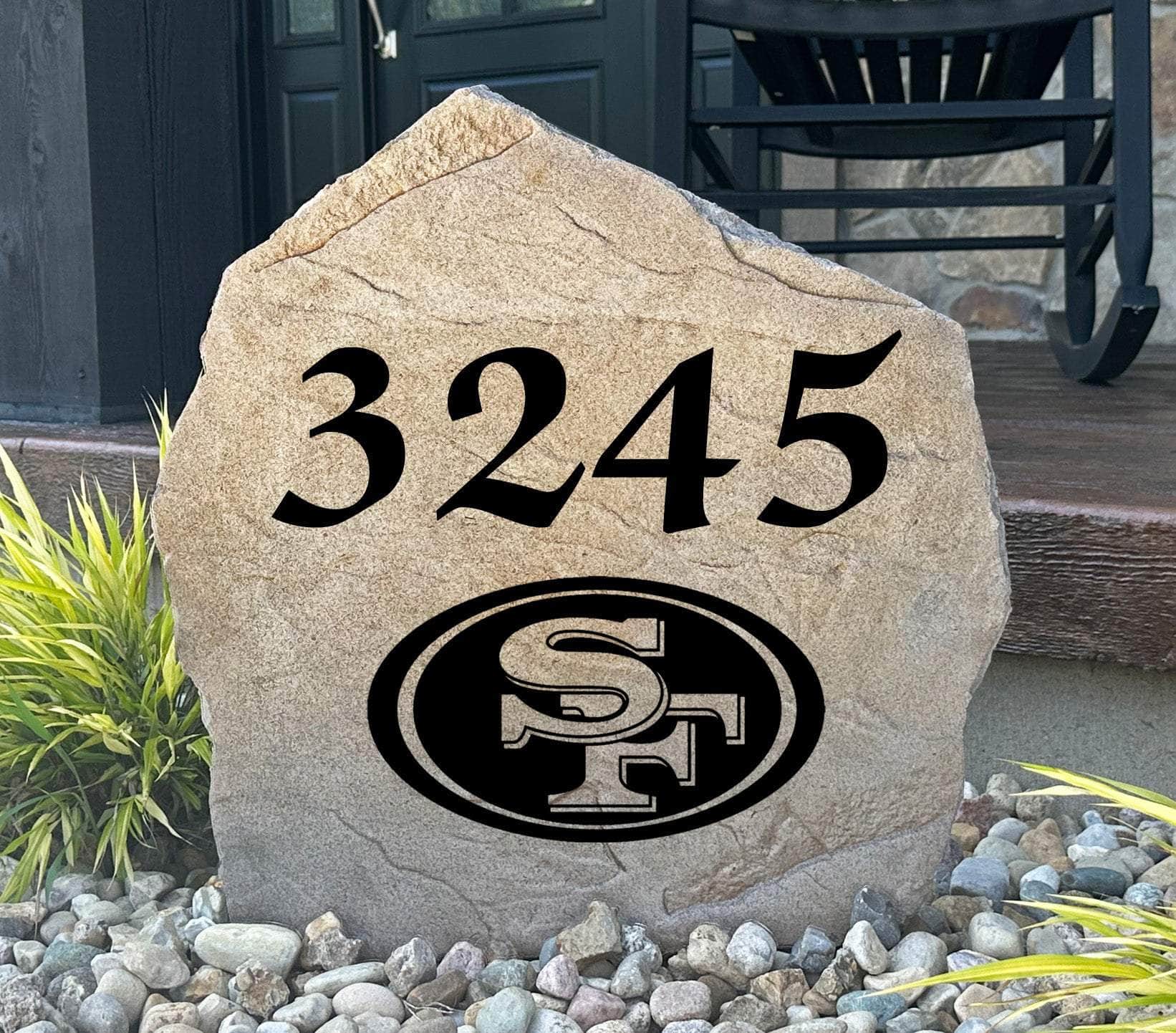 San Francisco 49ers Address Stone | Lawn Decor | Engraved Sign &nd...