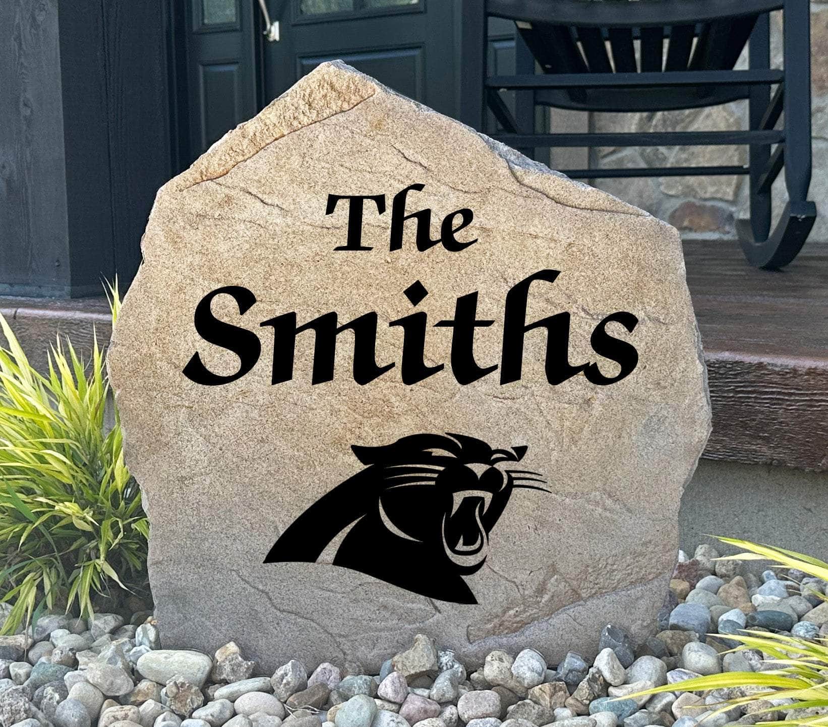 Carolina Panthers Name Stone | Lawn Decor | Engraved Sign | Gift