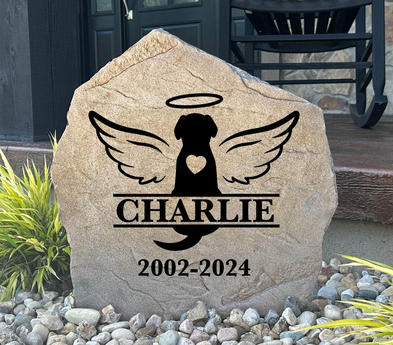Dog Memorial Stone | Pet Memorial | Engraved Rocks – Design ...