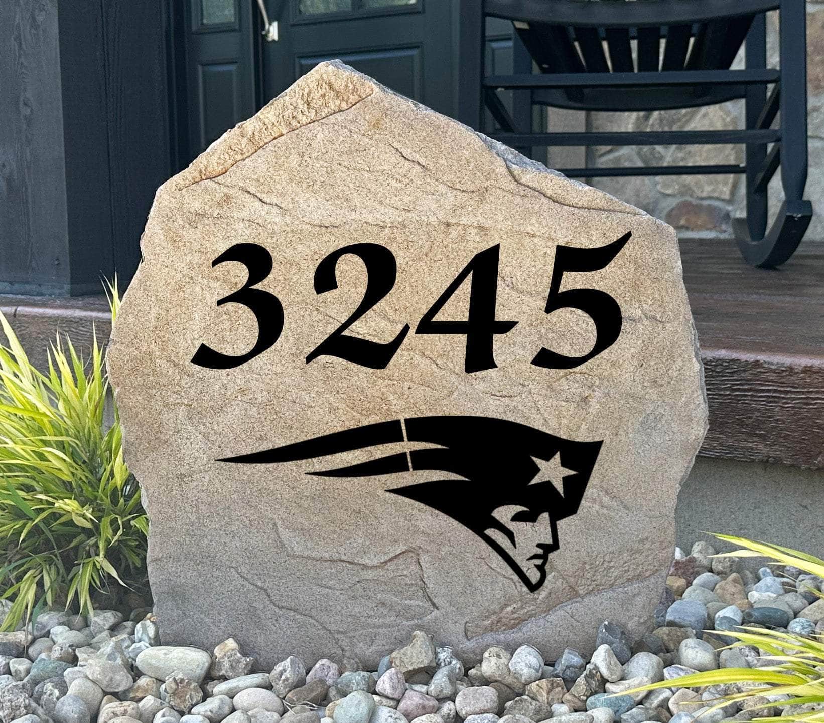 New England Patriots Address Stone | Lawn Decor | Engraved Sign &n...