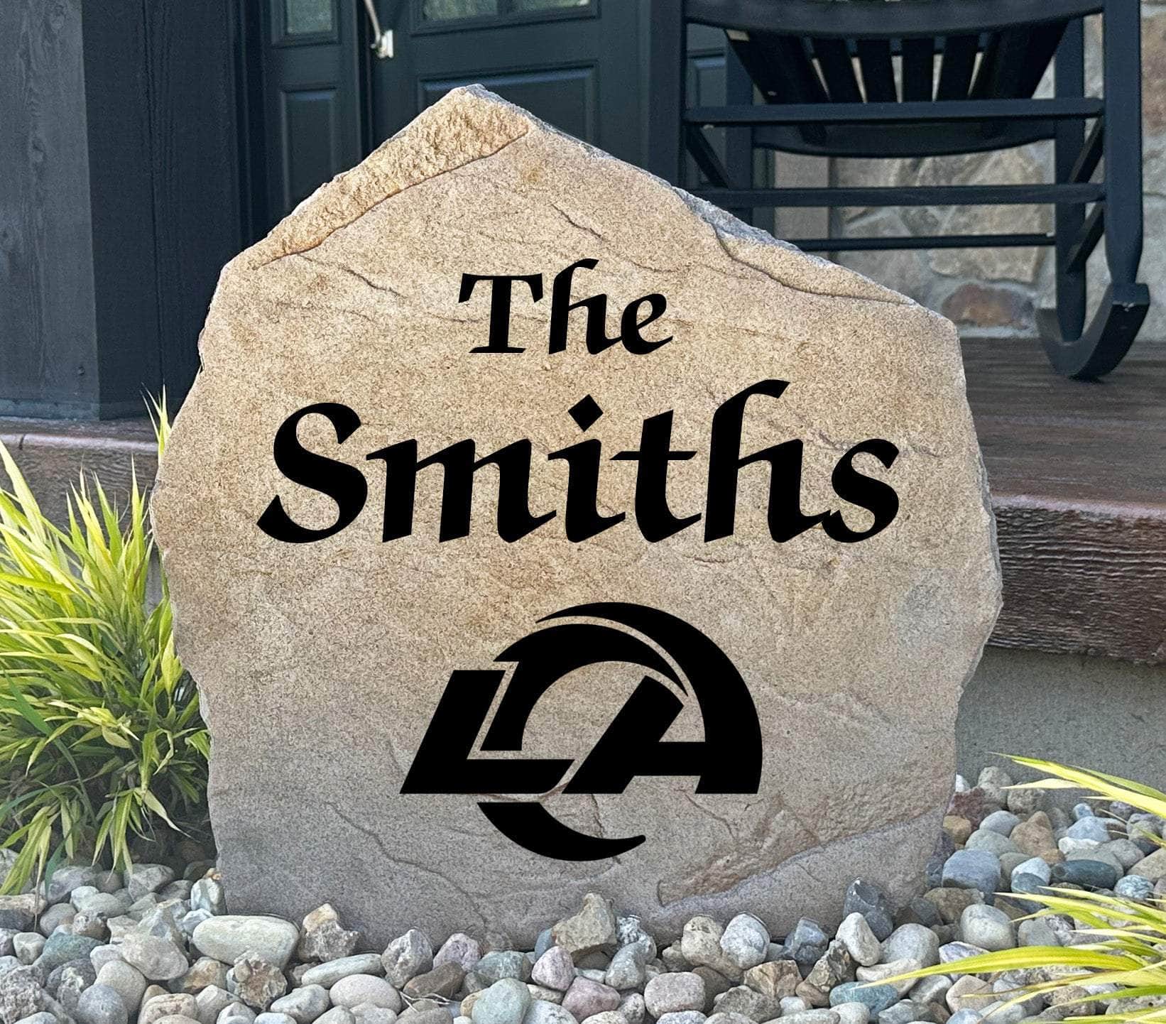 Los Angeles Rams Name Stone | Lawn Decor | Engraved Sign – D...