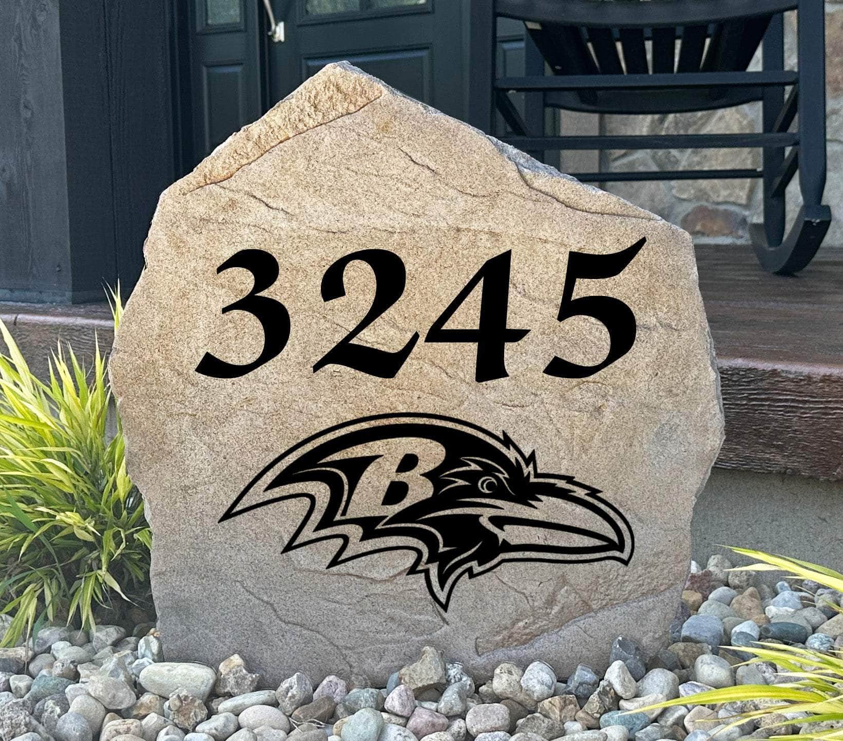 Baltimore Ravens Address Stone | Lawn Decor | Engraved Sign | Gift ...