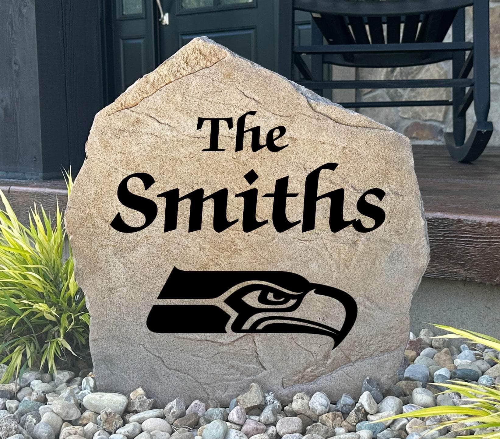 Seattle Seahawks Name Stone | Lawn Decor | Engraved Sign – D...