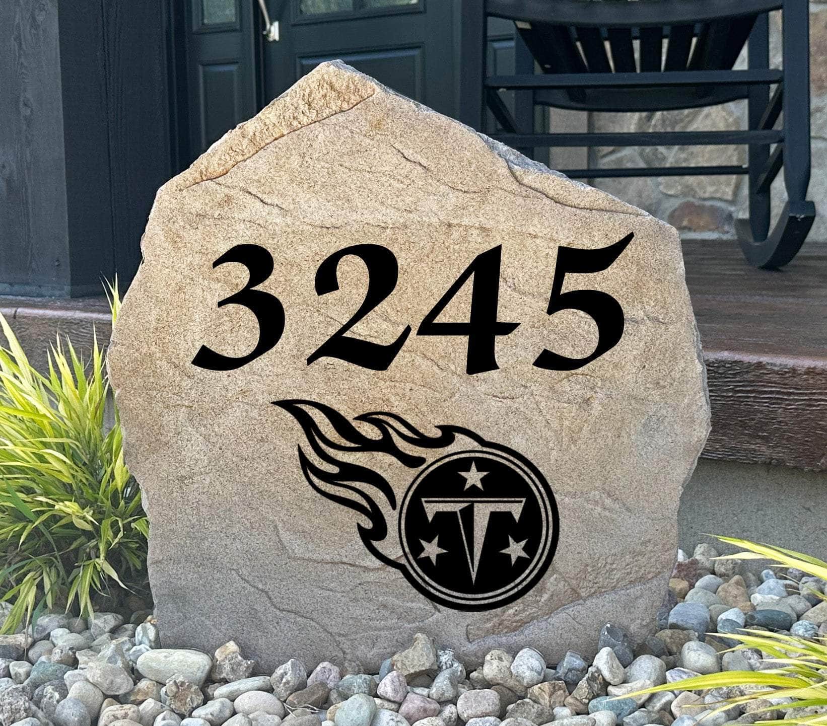 Tennessee Titans Address Stone | Lawn Decor | Engraved Sign &ndash...